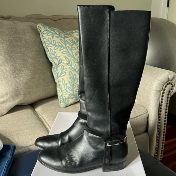 Calvin Klein | Shoes | Calvin Klein Randa Tall Black Riding Boots Good ...